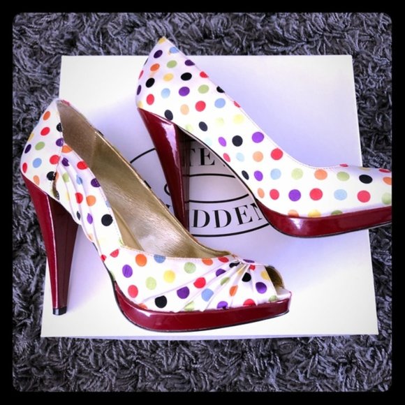 Steve Madden | Shoes | Steve Madden Multi Color Polka Dot Platform ...